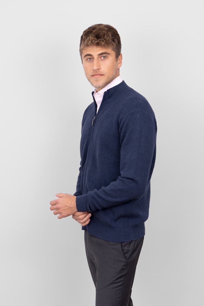 סריג VACCI רוכסן - צבע כחול - אקסוס